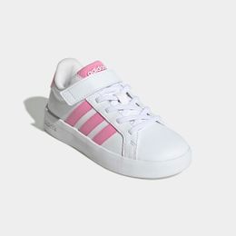 Sneaker adidas Sportswear "GRAND COURT 3.0 SCHUHE F&Uuml;R KINDER", M&auml;dchen, Gr. 32, cloud wei&szlig;, bliss pink, bliss pink, Synthetik, Textil, Schuhe Sneaker, mit Klettverschluss, f&uuml;r Kinder