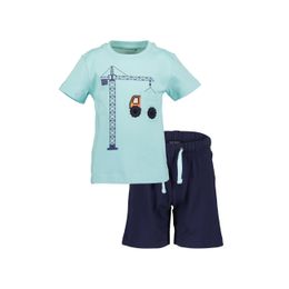 Shirt & Shorts Blue Seven, Jungen, Gr. 128, aqua, Jersey, Obermaterial: 100% Baumwolle, bedruckt, KOB Set-Artikel