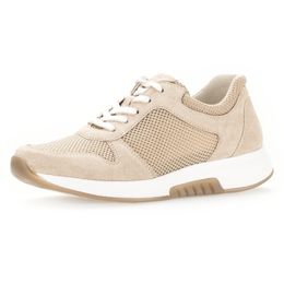 Keilsneaker ROLLINGSOFT, Damen, Gr. 37, beige (hellbeige), Textil, Veloursleder, unifarben, Schuhe Sneaker, Freizeitschuh, Halbschuh, Schn&uuml;rschuh im sommerlichem Materialmix