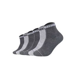 Kurzsocken Mustang "Socken Casual Organic Cotton Quarter 6-Pack 6er Pack", Herren, Gr. 39-42, grau (dunkelgrau mix), Obermaterial: 55% Baumwolle CO. 41% Polyester PES. 2% Polyamid PA. 2% Elasthan EL., Socken