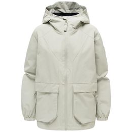 Outdoorjacke Navahoo "Donnerwetter 14", Damen, Gr. M (38), grau, Obermaterial: 100% Nylon. Innenfutter: 62% Polyester, 33% Viskose, 5% Elasthan. &Auml;rmelfutter: 100% Polyester, l&auml;ssig geschnitten h&uuml;ftbedeckend, hoch geschlossener Ausschnitt, Windstopperb&uuml;ndchen mit innenliegendem Gummizug, Jacken Outdoorjacke, Wasserdichte &Uuml;bergangsjacke mit Kapuze
