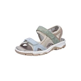 Rieker Sandale Damen Gr&ouml;&szlig;e 39 beige / creme / pastellblau / hellgr&uuml;n