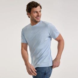 LANDS' END Supima Kurzarm-Shirt mit Rundhalsausschnitt, Herren,  Blau, Baumwolle, by Lands' End