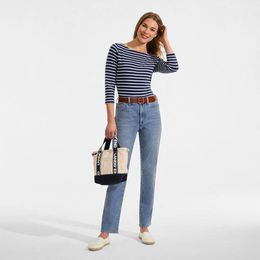 LANDS' END Straight Fit Recover High Waist Jeans, Damen,  Blau, Baumwoll-Mischung, by Lands' End