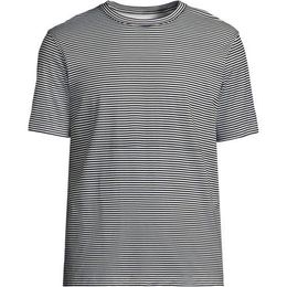 LANDS' END Supima Kurzarm-Shirt mit Rundhalsausschnitt, Herren,  Schwarz, Baumwolle, by Lands' End