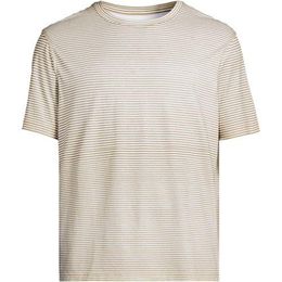 LANDS' END Supima Kurzarm-Shirt mit Rundhalsausschnitt, Herren,  Wei&szlig;, Baumwolle, by Lands' End