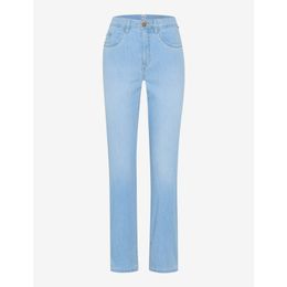 Brax Damen Five-Pocket-Hose Style CAROLA S USED BLEACHED BLUE, denim hellblau, Gr. 34