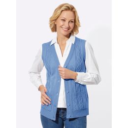 WITT Damen Strickweste in pflegeleichter Qualit&auml;t, himmelblau, Gr&ouml;&szlig;e 40