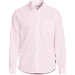 LANDS' END Seersucker-Hemd mit langen &Auml;rmeln, Herren,  Pink, Baumwolle, by Lands' End