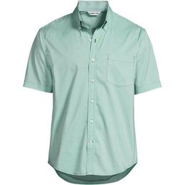 LANDS' END Ultimativ-Hemd mit kurzen &Auml;rmeln, Classic Fit, Herren,  Gr&uuml;n, Elasthan/Baumwoll-Mischung/Polyester-Mischung, by Lands' End
