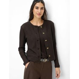 Brax Damen Strickjacke Style BRENDA L dark ebony, dunkelbraun, Gr. 40