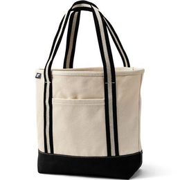 LANDS' END Mittelgro&szlig;e offene Canvas-Tasche, Damen,  Wei&szlig;, Baumwolle, by Lands' End