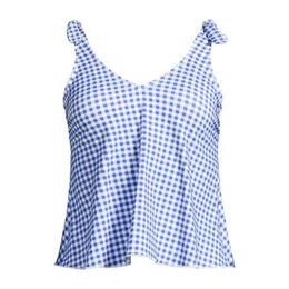 LANDS' END Tankini-Top mit geknoteten Tr&auml;gern und Flattersaum, Damen,  Blau, Elasthan/Nylon-Mischung, by Lands' End
