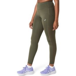 asics Damen Lauftights "asics CORE TIGHT", gr&uuml;n, Gr. S, Stoff, Obermaterial: 79% Polyester, 21% Elasthan, Hosen, Schnelltrocknend, Atmungsaktiv,