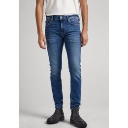 Pepe Jeans Damen Slim-fit-Jeans "FINSBURY", blau, Gr. 36, Denim/Jeans, Obermaterial: 93% Baumwolle, 5% Elastomultiester, 2% Elasthan, Jeans,