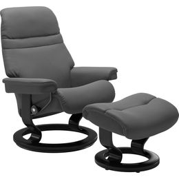 Fu&szlig;hocker stressless, B:57cm H:39cm T:40cm, grau, Leder BATICK: BATICK ist ein leicht korrigiertes, durchgef&auml;rbtes und genarbtes M&ouml;belleder, bei dem