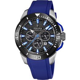 Festina Herren Chronograph "Chrono Bike", blau, Armbanduhren, Armbanduhr, Quarzuhr, Herrenuhr, Stoppfunktion, bis 10 bar wasserdicht