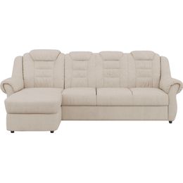 Ecksofa Home Affaire, B:262cm H:102cm T:165cm, beige, 100% Polyester, Wohnzimmer, Sofas, "Boston L-Form", mit hoher R&uuml;ckenlehne, wahlweise mit