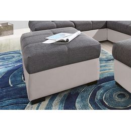 Hocker COTTA, B:100cm H:46cm T:70cmsand, schoko, Edles Flachgewebe ( 100% Polyester ) / Feine Struktur ( 100% Polyester );Kunstleder SOFTLUX /