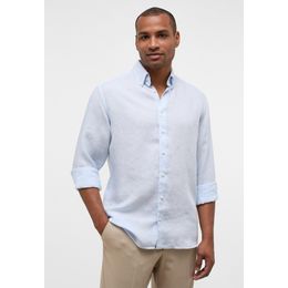 Eterna Herren Langarmhemd "MODERN FIT", blau, Gr. 46, 100% Leinen, Hemden, EASY IRON (b&uuml;gelleicht)