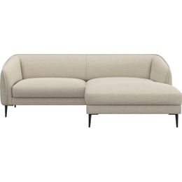 Ecksofa FLEXLUX, B:218cm H:74cm T:149cm, wei&szlig;, 100% Polyester, Wohnzimmer, Sofas, "Belle Designsofa, bequem durch Kaltschaum im Sitz, OTTOs Choice",