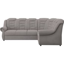 Ecksofa Home Affaire, B:266cm H:102cm T:216cm, silber, 100% Polyester, Wohnzimmer, Sofas, "Boston L-Form", mit hoher R&uuml;ckenlehne, wahlweise mit