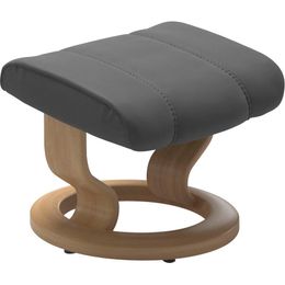 Fu&szlig;hocker stressless, B:54cm H:38cm T:39cm, grau, Leder BATICK: BATICK ist ein leicht korrigiertes, durchgef&auml;rbtes und genarbtes M&ouml;belleder, bei dem