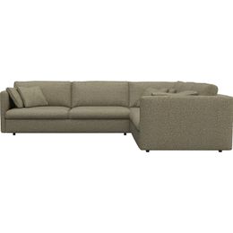Ecksofa FLEXLUX, B:328cm H:84cm T:295cm, gr&uuml;n, 62% Polyester/14% Cotton/7% Linen, Wohnzimmer, Sofas, "Lovane, elegant und zeitlos, bequem, L-Form",