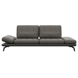 3-Sitzer FLEXLUX, B:252cm H:90cm T:145cm, grau, Sofas, "Tropea Funktionssofa, Designsofa, Relaxfunktion, TV-Couch", mit Armteilverstellung sowie