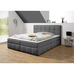 Boxbett Home Affaire, B:172cm L:230cmanthrazit, Komplettbetten, "Niemes inkl. Bettkasten und Topper, auch in &Uuml;berl&auml;nge erh&auml;ltlich", Boxbett mit