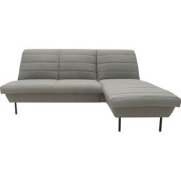Ecksofa, B:214cm H:92cm T:168cm, grau, LOOKS by Wolfgang Joop, 100% Polyester, Wohnzimmer, Sofas, "LOOKS IX L-Form", Quersteppung, ohne Armlehnen