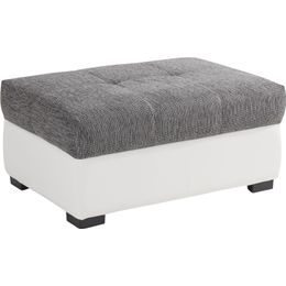 Hocker COTTA, B:100cm H:46cm T:70cmwei&szlig;, grau, Edles Flachgewebe ( 100% Polyester ) / Feine Struktur ( 100% Polyester );Kunstleder SOFTLUX /
