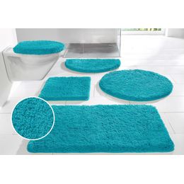 Badematte my home, H:30mm, blau, Polyester, Badematten, "Sanremo, Badvorleger, Badezimmer Teppich, sehr weich", Badteppich, unifarben, rechteckig,