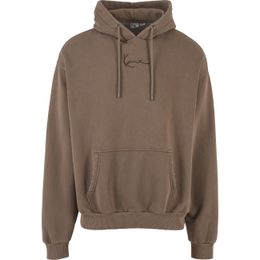 Karl Kani Herren Kapuzenpullover "Karl Kani Herren KM223-004-1 KK Small Signature Destroyed Hoodie"schwarz taupe, Gr. XS, 80% Baumwolle, 20%