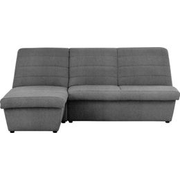 Ecksofa, B:214cm H:92cm T:168cm, grau, LOOKS by Wolfgang Joop, 100% Polyester, Wohnzimmer, Sofas, "LOOKS VIII L-Form", Quersteppung, ohne Armlehnen,