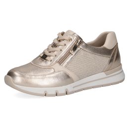 Caprice Damen Keilsneaker, Gr. 36, gold, Leder, Textil, Schuhe, Freizeitschuh, Halbschuh, Schn&uuml;rschuh in Schuhweite H (=sehr weit)