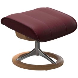 Fu&szlig;hocker stressless, B:55cm H:41cm T:39cm, rot, Leder BATICK: BATICK ist ein leicht korrigiertes, durchgef&auml;rbtes und genarbtes M&ouml;belleder, bei dem