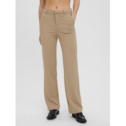 V&eacute;ro Moda VERO MODA Damen Anzughose "VMZAMIRA MW SLIM STRAIGHT PANT NOOS"silber mink, Gr. M, unifarben, Web, Obermaterial: 95% Polyester, 5% Elasthan, Hosen,