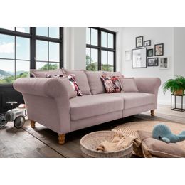 Big-Sofa Home Affaire, B:266cm H:95cm T:110cm, rosa, 100% Polyester, Sofas, "Tassilo Mega Sofa mit viel Platz, bequem durch Kaltschaum im Sitz"