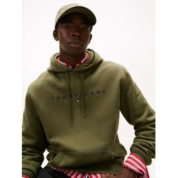 Tommy Jeans Herren Hoodie "TJM REGULAR LINEAR LOGO HOODIE EXT", gr&uuml;n, Gr. S, Sweatware, Obermaterial: 80% Baumwolle, 20% Polyester, Sweatshirts, mit