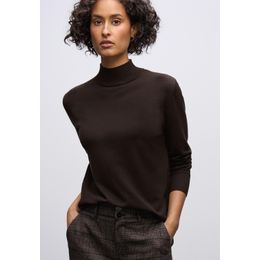 Street One Damen Stehkragenpulloverdeep roast braun, Gr. 34, unifarben, Strick, Obermaterial: 75% Viskose, 25% Nylon, Pullover, mit Turtleneck