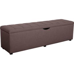Hockerbank Home Affaire, B:120cm H:42cm T:40cm, braun, Struktur fein (100% Polyester) f&uuml;r Bett Classico, Piazza, Premium und Vega;Struktur (100%