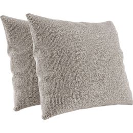 Sofakissen Home Affaire, B:50cm H:50cm T:8cm, beige, 100% Polyester, Polsterauflagen, "Viva", 2er Kissen-Set wahlweise in zwei Gr&ouml;&szlig;en