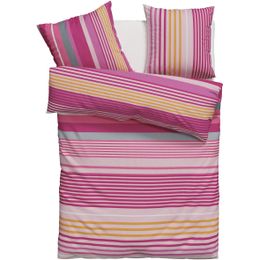 Bettw&auml;sche OTTO HOME, bunt, Linon, Obermaterial: 100% Baumwolle, Bettw&auml;sche, "Elvea", in Gr. 135x200 oder 155x220 cm, 100% Baumwolle, Streifen