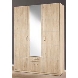 Kleiderschrank Priess, B:140cm H:193cm T:54cm, braun, Holzwerkstoff, Schlafzimmer, Schr&auml;nke, "Bilbao", T&uuml;ranschlag links oder rechts