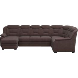 Wohnlandschaft COTTA, B:330cm H:99cm T:211cm, grau, 100% Polyester, Sofas, "Marcus U-Form", wahlweise mit Bettfunktion & Stauraum