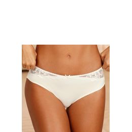 Lascana Damen Tanga "Vittoria", Gr. 40, beige, Obermaterial: 84% Polyamid (TACTEL), 16% Elasthan (LYCRA), Unterhosen, mit Spitzeneins&auml;tzen
