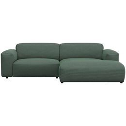 Ecksofa FLEXLUX, B:257cm H:73cm T:171cm, gr&uuml;n, 85% Polyester/15%Polyamide, Wohnzimmer, Sofas, "Lucera Chaislongue rechts oder links, L-Form, bequem",