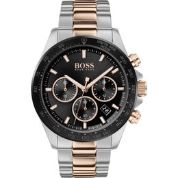 BOSS Herren Chronograph "HERO", rosa, Armbanduhren, Quarzuhr, Herrenuhr, Armbanduhr, Stoppfunktion, Edelstahlarmband