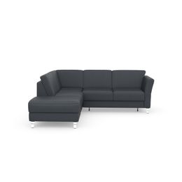 Sit & More Ecksofa SIT & MORE, B:248cm H:87cm T:213cm, grau, Wohnzimmer, Sofas, "Visby L-Form", Wahlweise mit Bettfunktion und Stauraum, frei im Raum stellbar